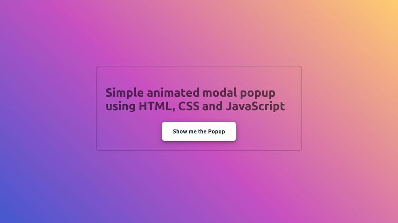 Animated Modal Popup Using HTML, CSS and JavaScript