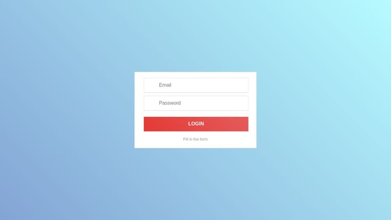3D login form concept