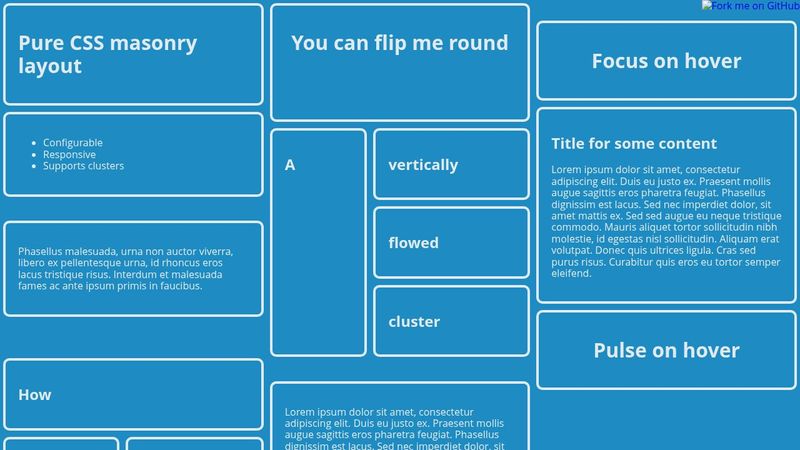 Pure CSS masonry layout w/ Flexbox