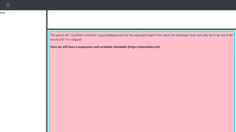 Issue with flexbox, overflow, resizable panels