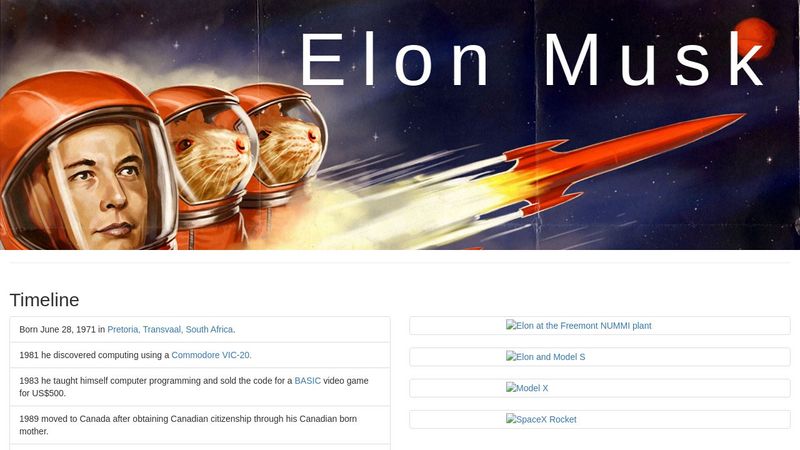 Elon Musk - Tribute Page