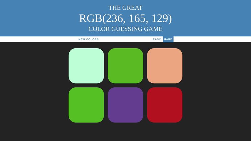 Color Guessing Game (Web Dev Bootcamp)