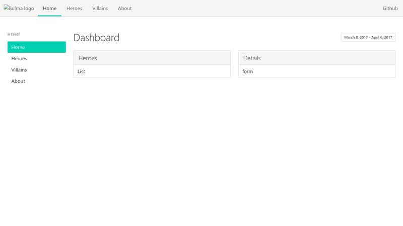Bulma.io Basic Dashboard Layout