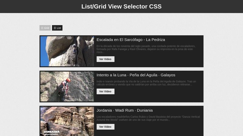 List/Grid View Selector CSS