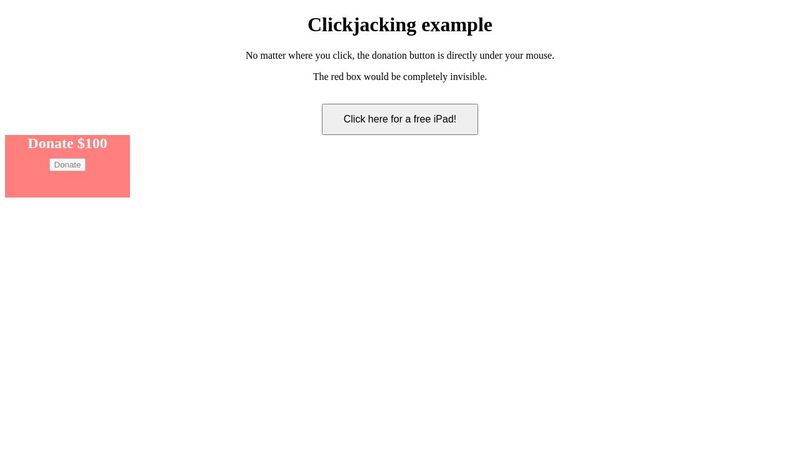 Clickjacking example
