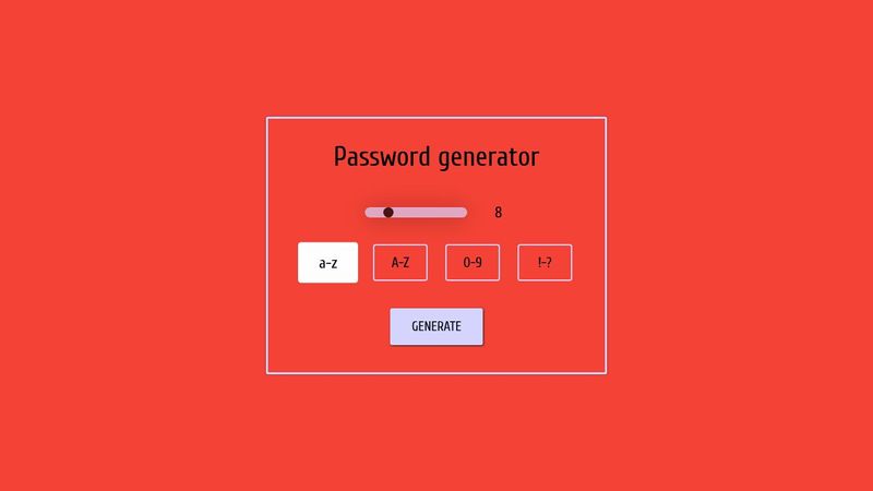 Password générator, pure javascript