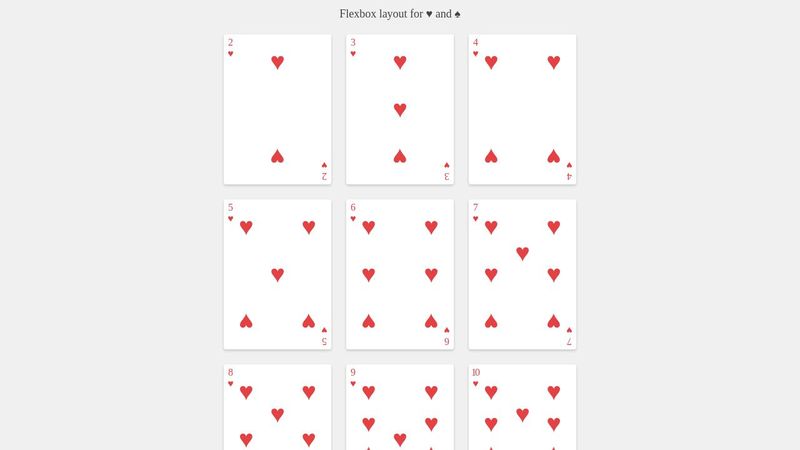 Pure CSS "Playing cards" using Flexbox