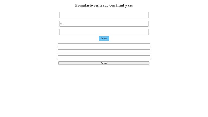 Centrar formulario css