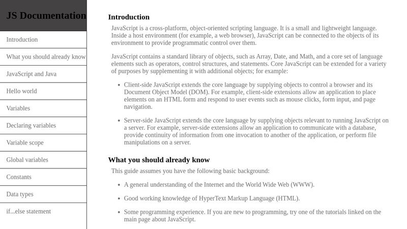 Build a Technical Documentation Page