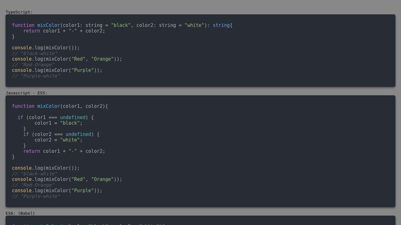 TypeScript - Default Function Parameters