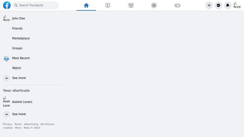 Replicate the Facebook home page layout using Tailwind CSS