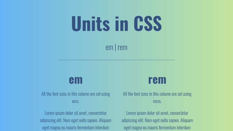 A look at some CSS units