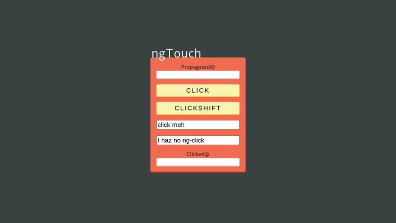 Angularjs Ngtouch Pristine Ngclick No Jquery