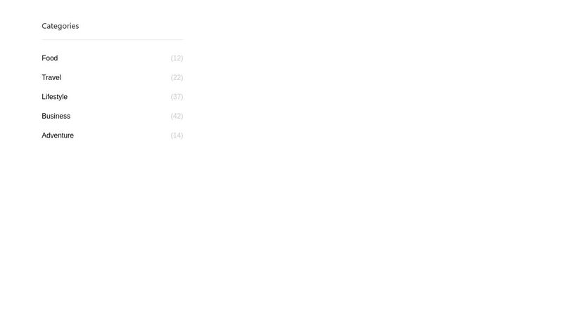 Categories List Bootstrap