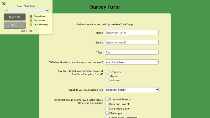 Build a Survey Form