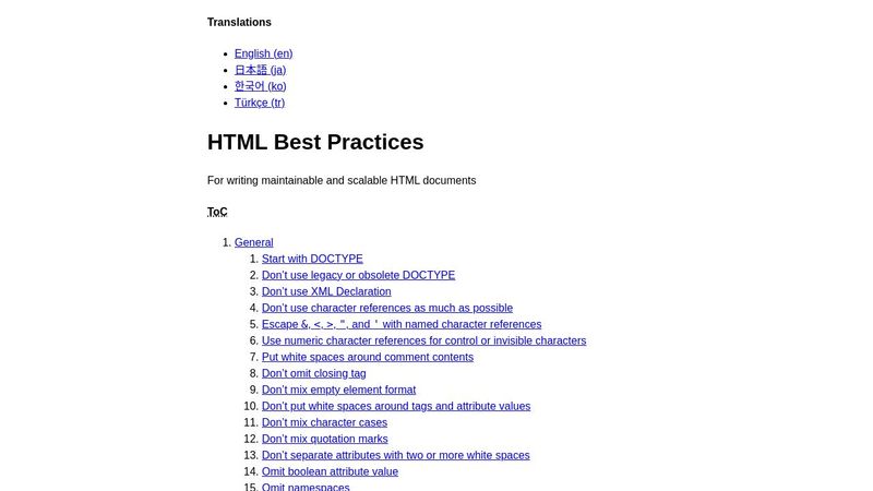 HTML Best Practices