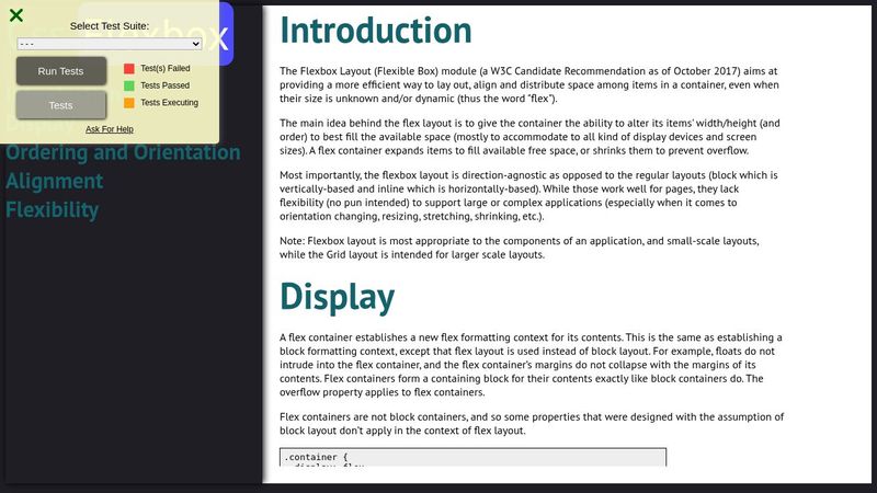 Css Flexbox: Technical Documentation Page
