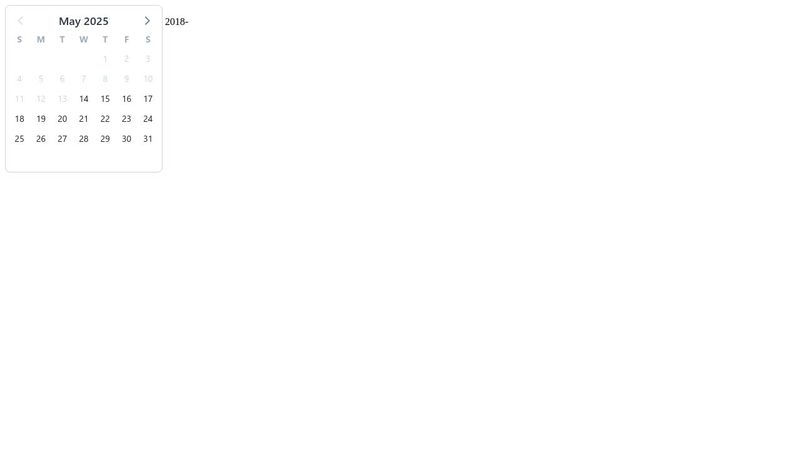 Vue Calendar example