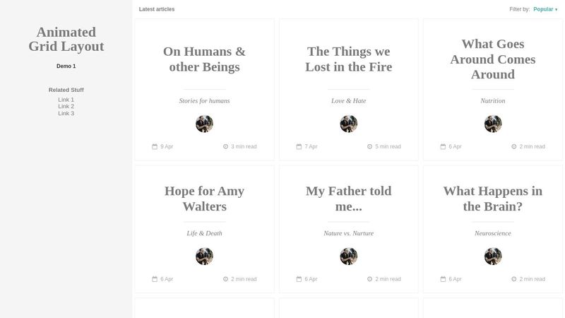 Animated Grid Layout