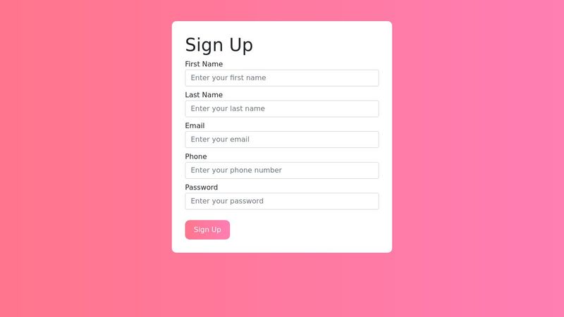 Beautiful Sign Up Page using Bootstrap-5 with some custom style