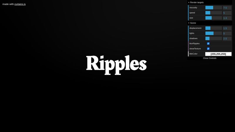 WebGL water ripples