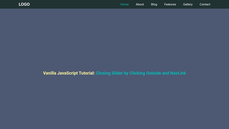 Vanilla JavaScript Tutorial : Closing Slider by Clicking Outside and ...