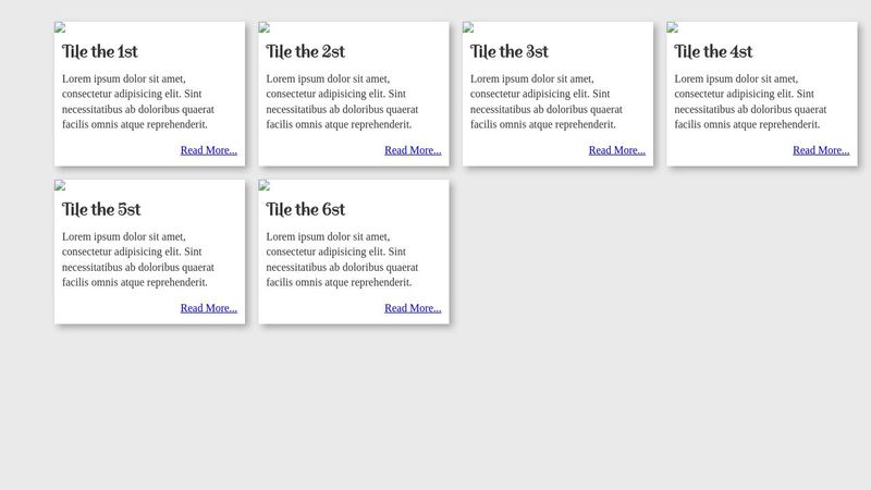 example of responsive tile list using grid