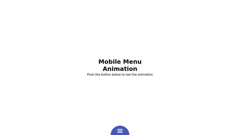 CodePen - Mobile Menu Animation