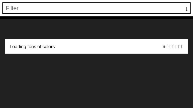 CodePen - All the 17k color names from the color-name-list API