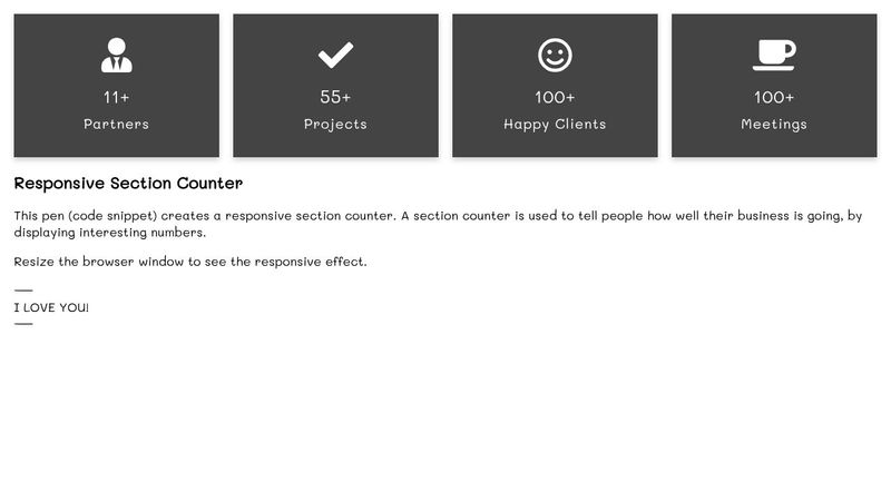 Responsive Section Counter