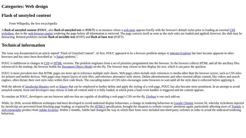Flash of Unstyled Content