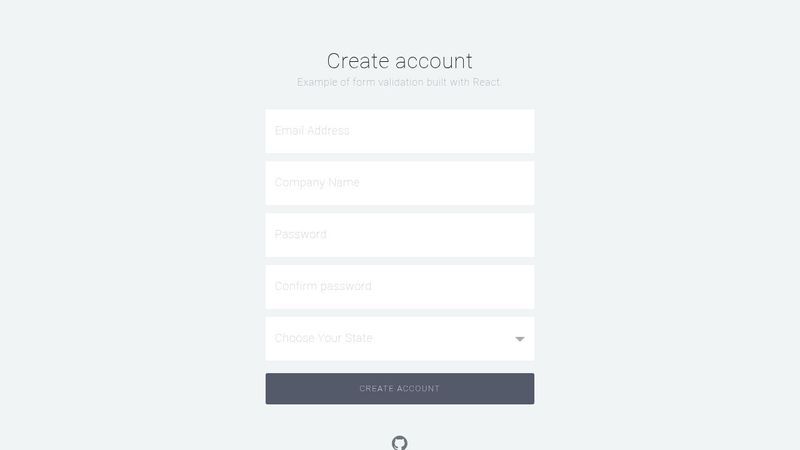 React signup form example