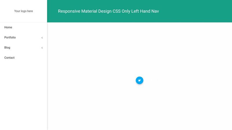 Responsive Material Design CSS Only Left Hand Nav