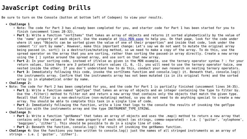 ES6 Challenge Arrays And Objects Manipulation ES6 Challenge Arrays And Objects Manipulation