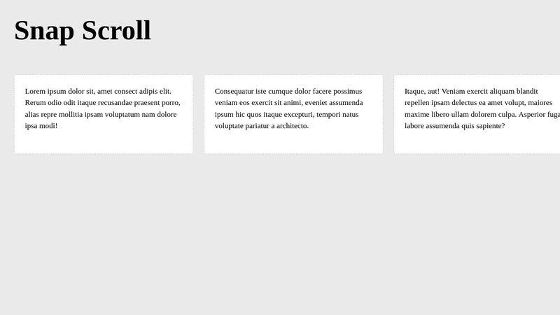 Snap Scroll CSS