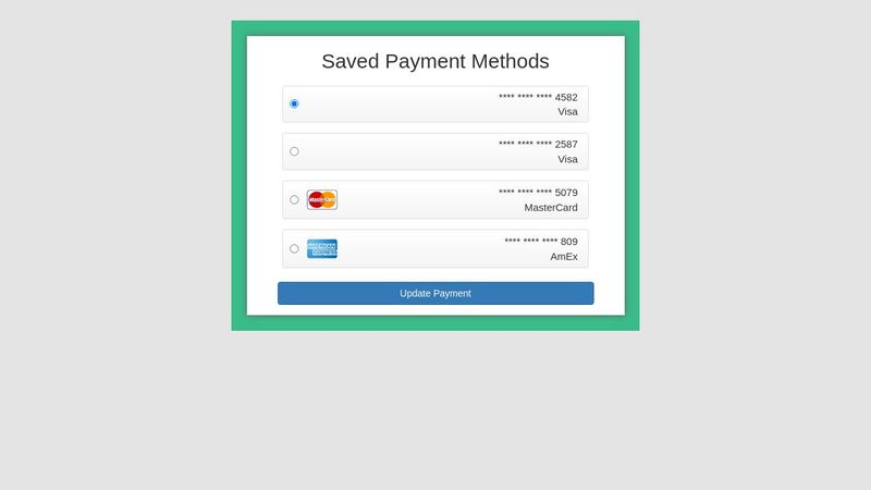 Saved Payment Methods