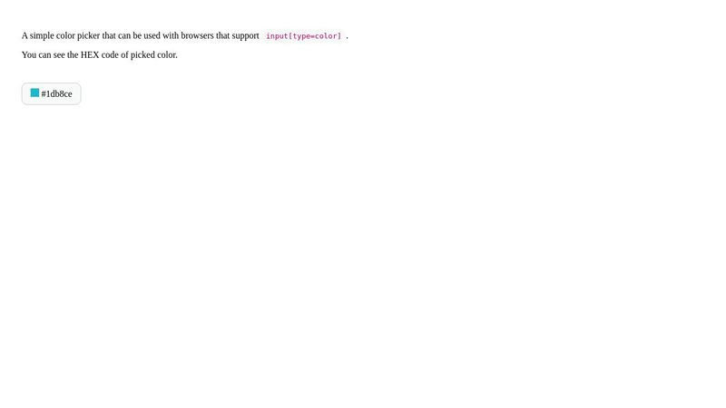 Simple color picker with HEX code