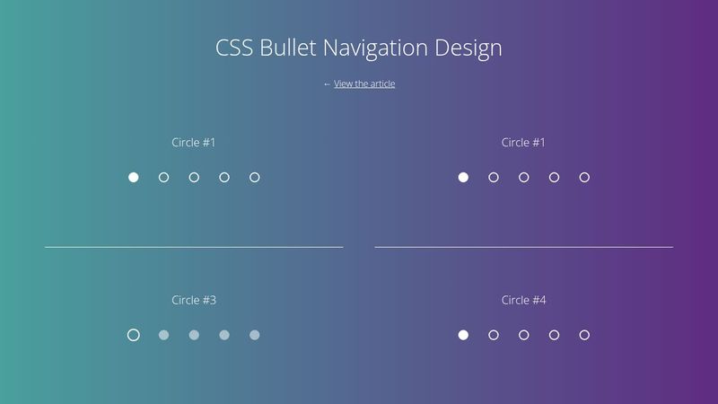 Demo: CSS Bullet Navigation Design