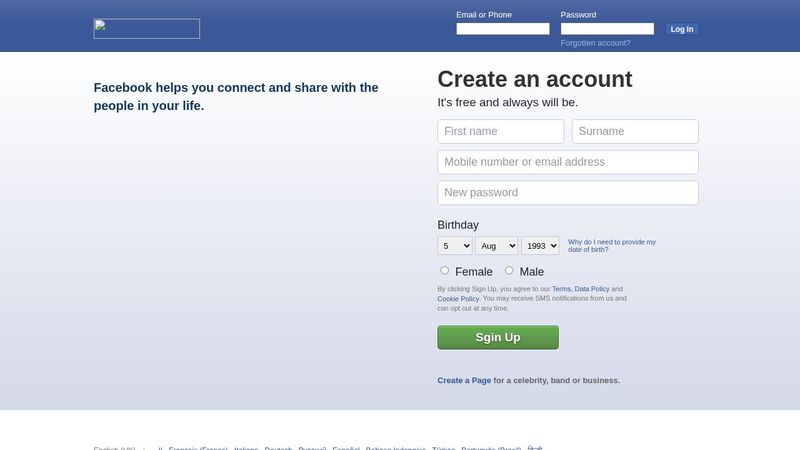 Facebook Clone [Front-End]