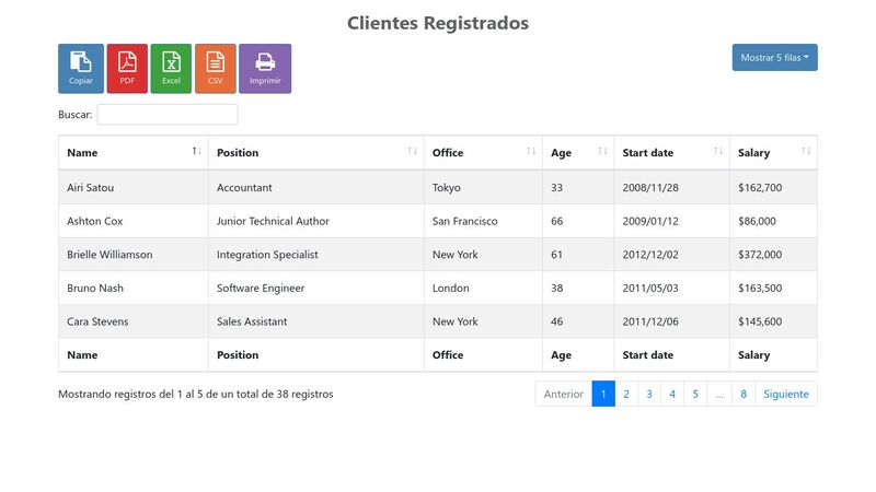 bootstrap 4 datatable export bootstrap 4 datatable export