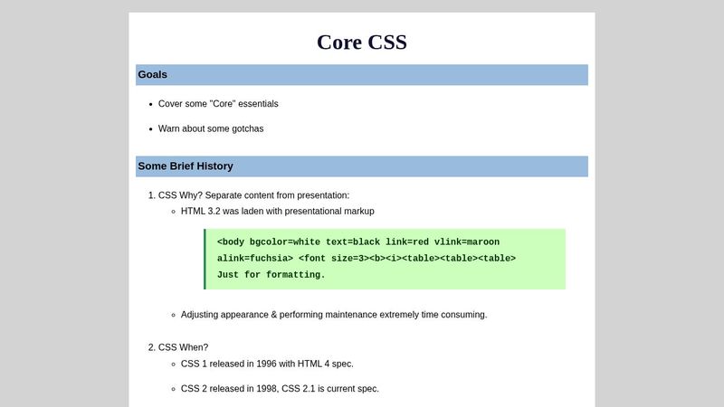 Core CSS