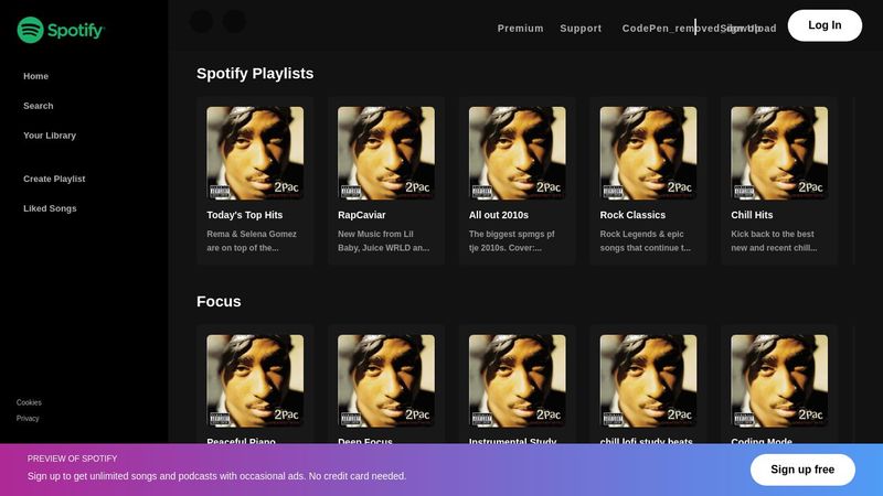 Spotify Clone with HTML & CSS