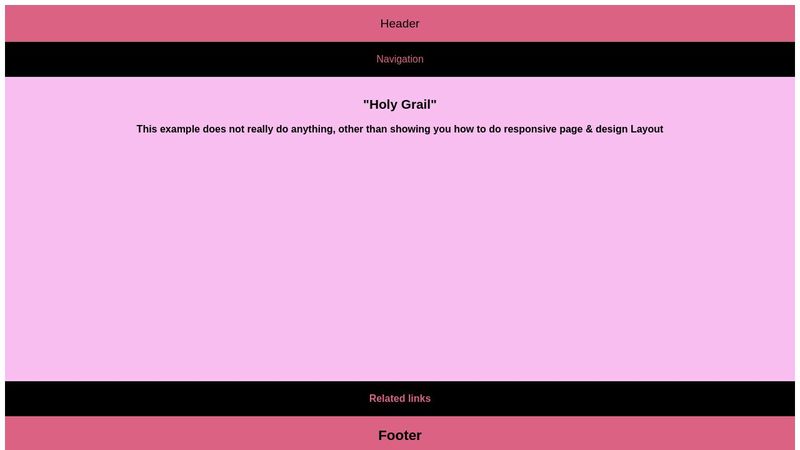 Holy Grail” web design layout