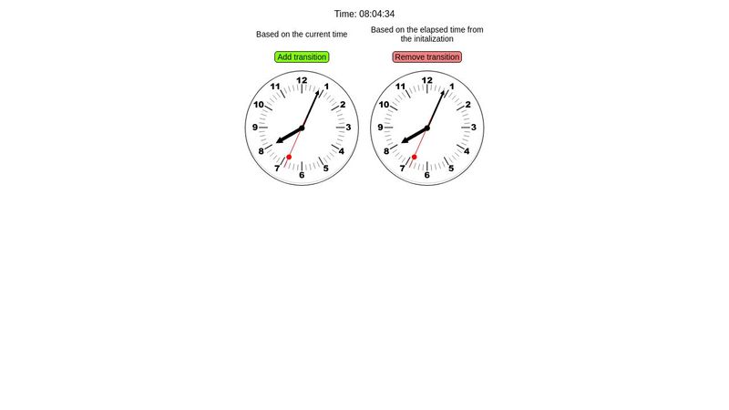 JS analog clock animation