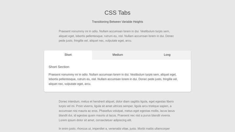 Pure CSS responsive Tab boxes