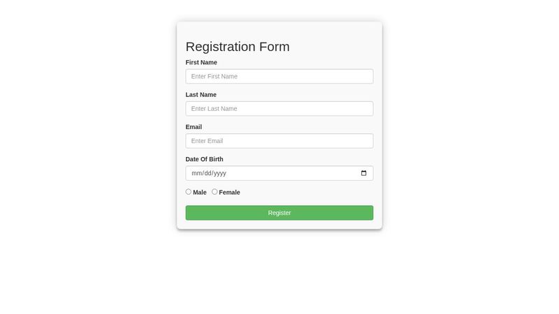 registration form demo