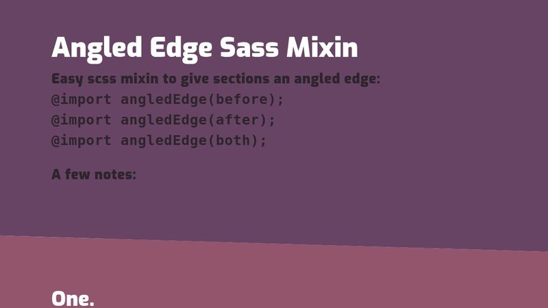 Angled Edge Sass Mixin