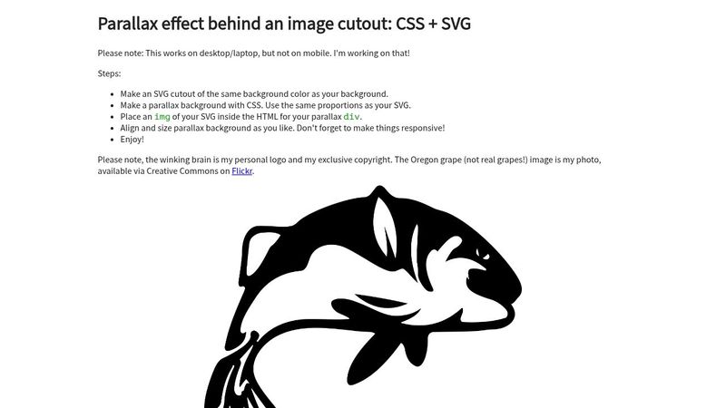 Image cutout, parallax effect: CSS + SVG
