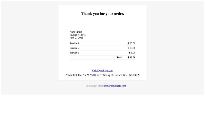 HTML Receipt (Inline CSS)