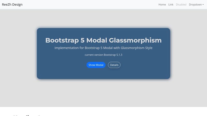 Bootstrap 5 Modal Glassmorphism